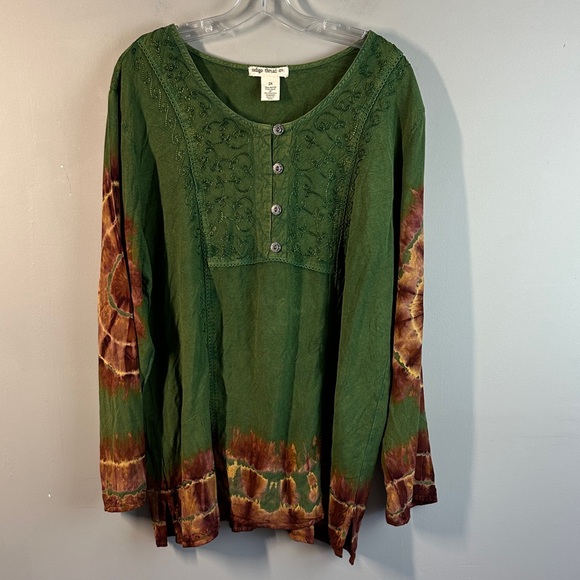 Indigo Thread Co | Tops | Indigo Thread Co Green Brown Forest Tie Dye ...